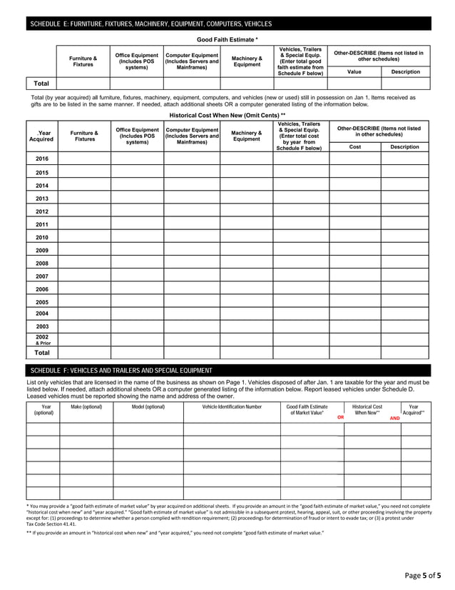 2017 General Rendition Information - TCAD | PDF