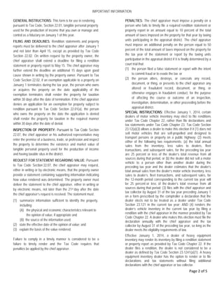 2017 General Rendition Information - TCAD | PDF