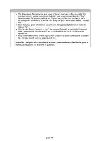 Higher History exam - 2017 (marking instructions) | PDF