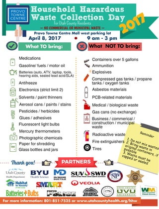 2017 Household Hazardous Waste Collection Day flyer | PDF