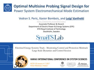 Optimal Multisine Probing Signal Design for Power System Electromechanical Mode Estimation | PDF ...