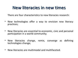 Rethinking literacy education in new times | PPT | Education