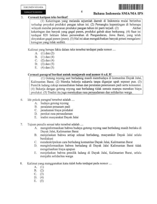 Soal Ujian Nasional (UN) Bahasa Indonesia | PDF
