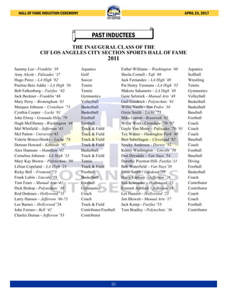 2017 L.A. City Schools Hall of Fame | PDF