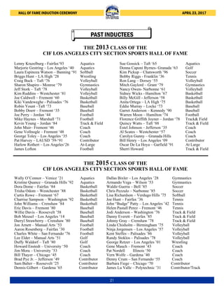 2017 L.A. City Schools Hall of Fame | PDF