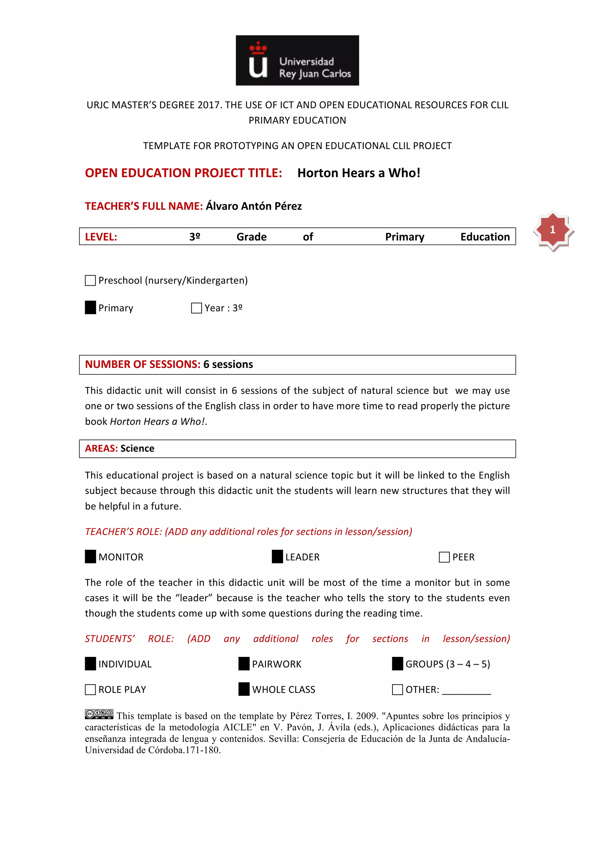 Lesson template CLIL | PDF