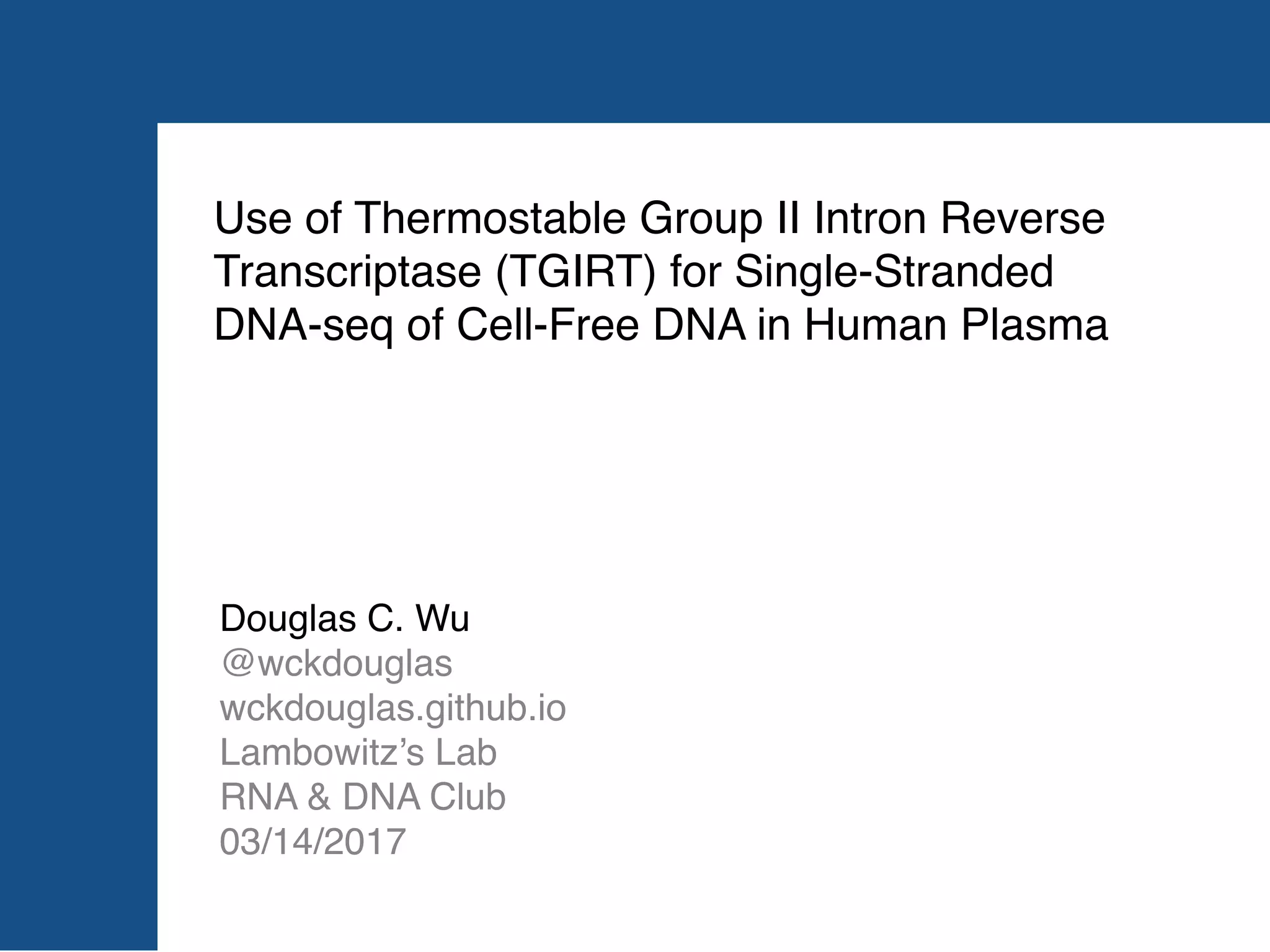 Use of TGIRT for ssDNA-seq | PDF