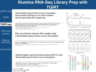 Use of TGIRT for ssDNA-seq | PPT