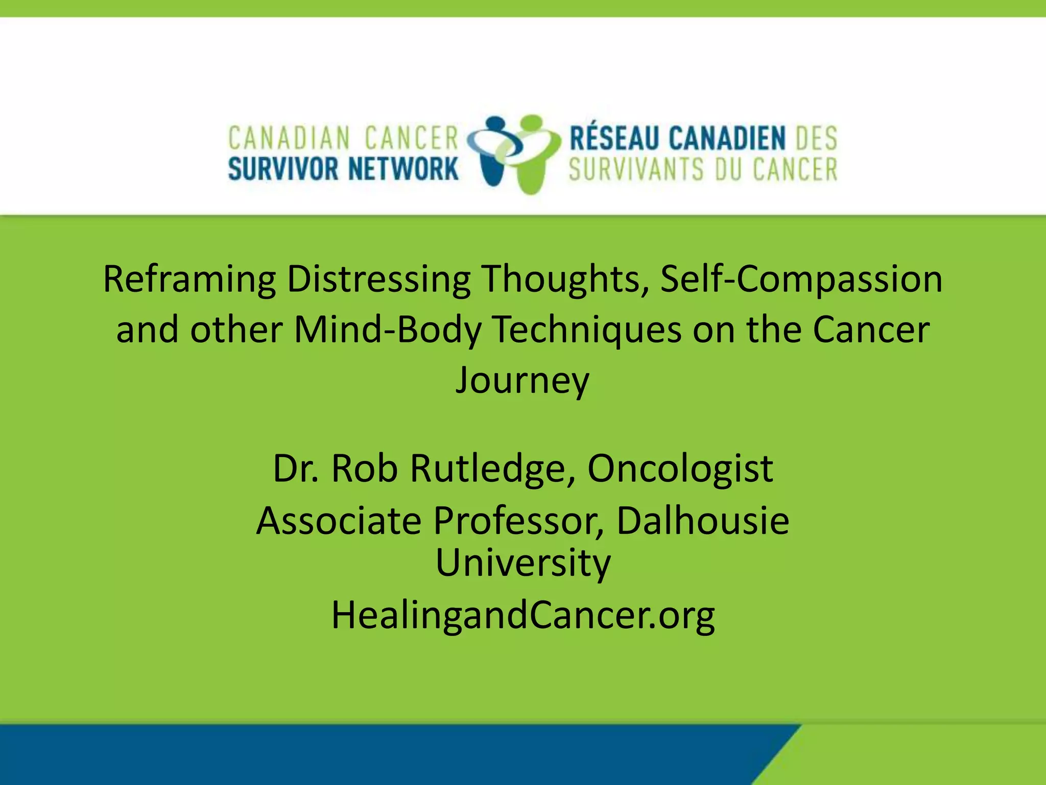 Reframing Distressing Thoughts, Self-Compassion and other Mind-Body ...