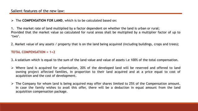 Right to fair compensation and Transparency in Land Acquisition ...