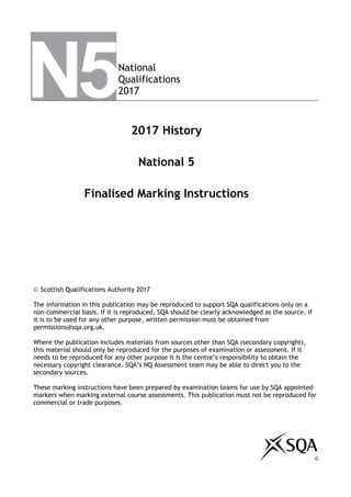 National 5 History exam - 2017 (marking instructions) | PDF