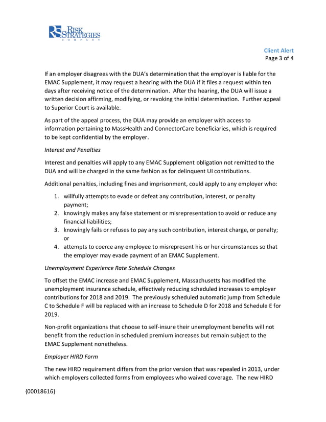 Massachusetts Releases Proposed Regulations on EMAC Supplement; HIRD ...