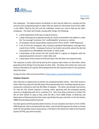 Revised: IRS Updates Employer Mandate and issues Form Letter 226J. See ...