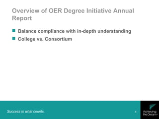 2017 OER Degree Initiative Annual Report Webinar Slides | PPT