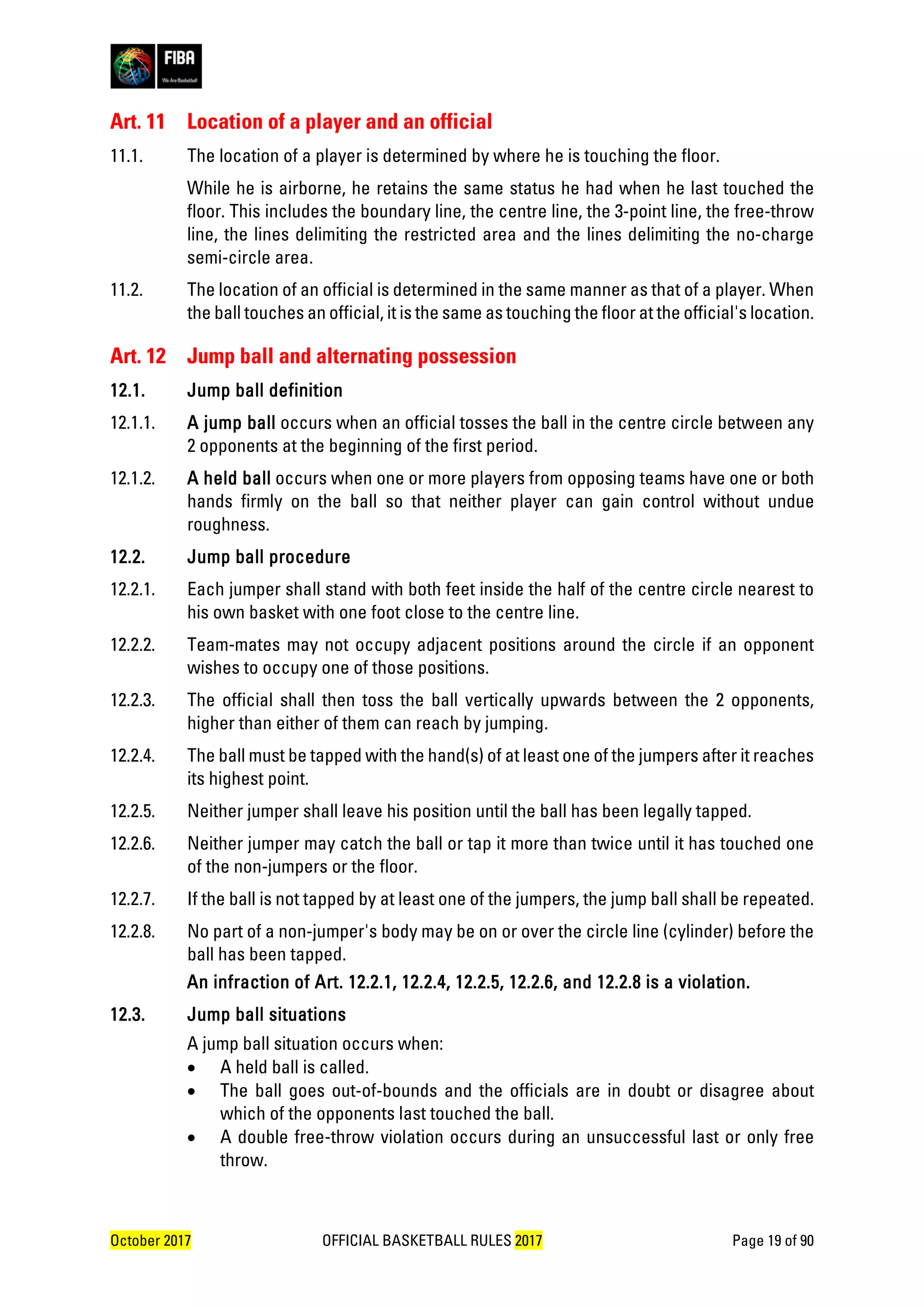 FIBA Official Basketball Rules 2017 | PDF