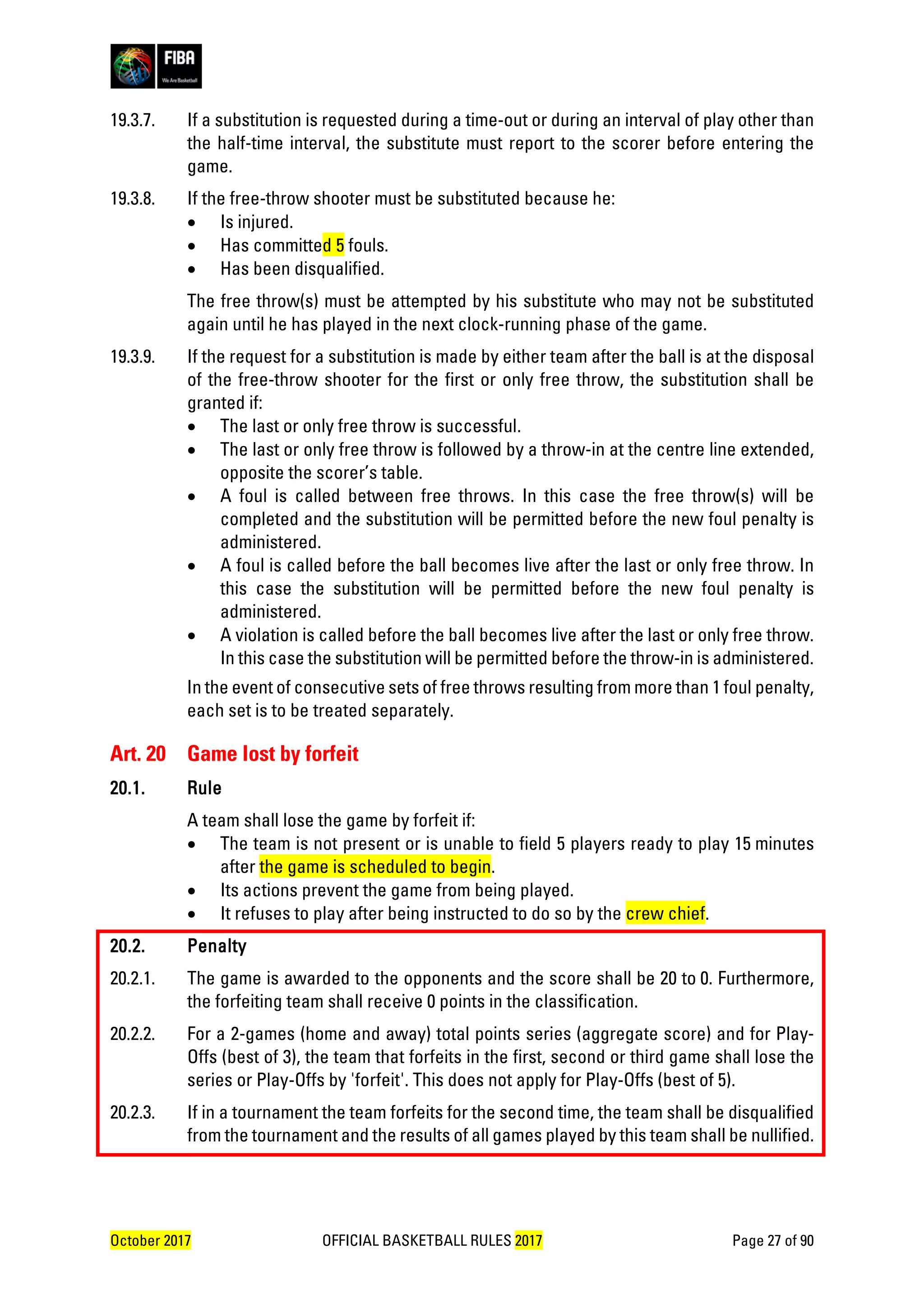 FIBA Official Basketball Rules 2017 | PDF