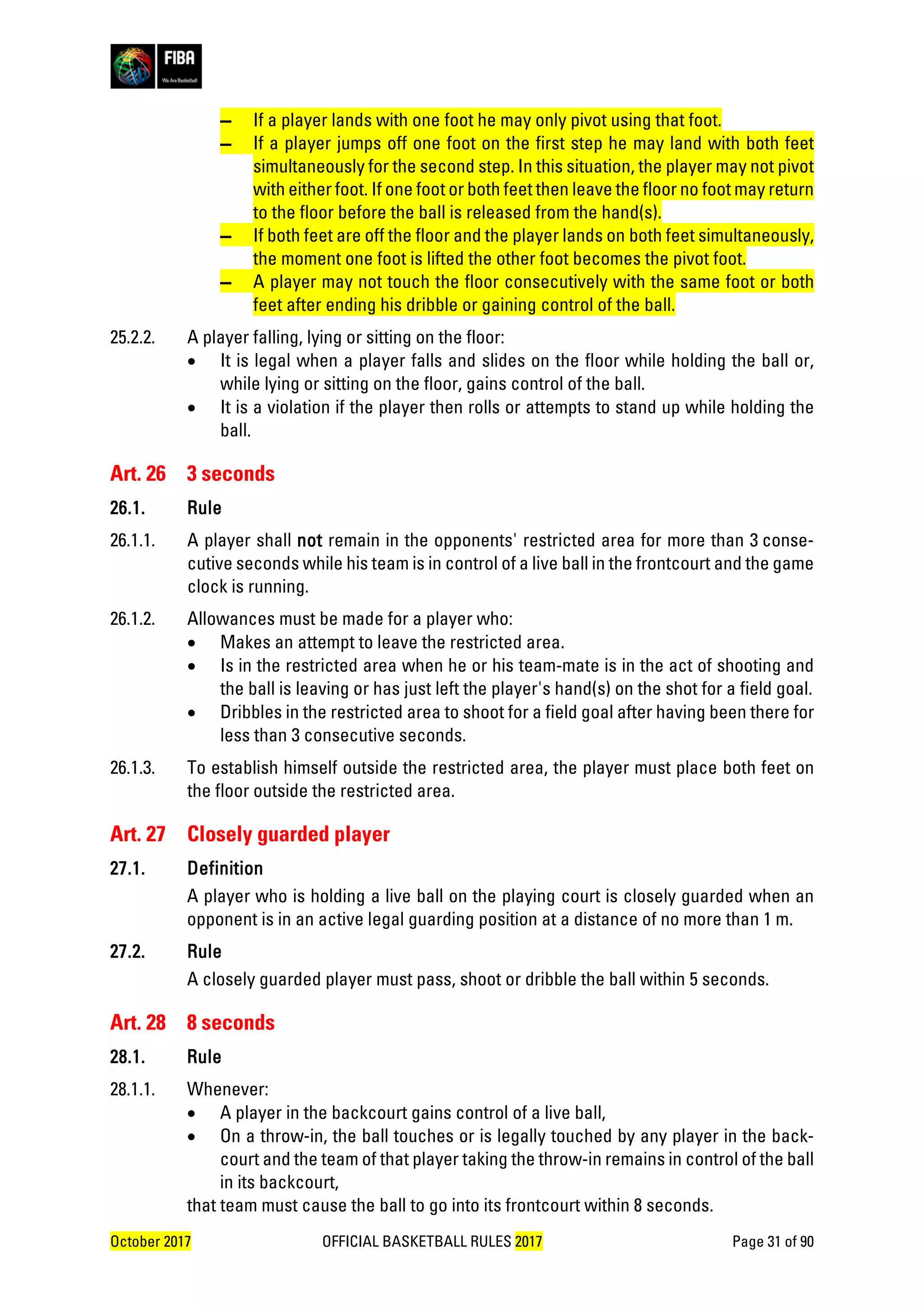 FIBA Official Basketball Rules 2017 | PDF