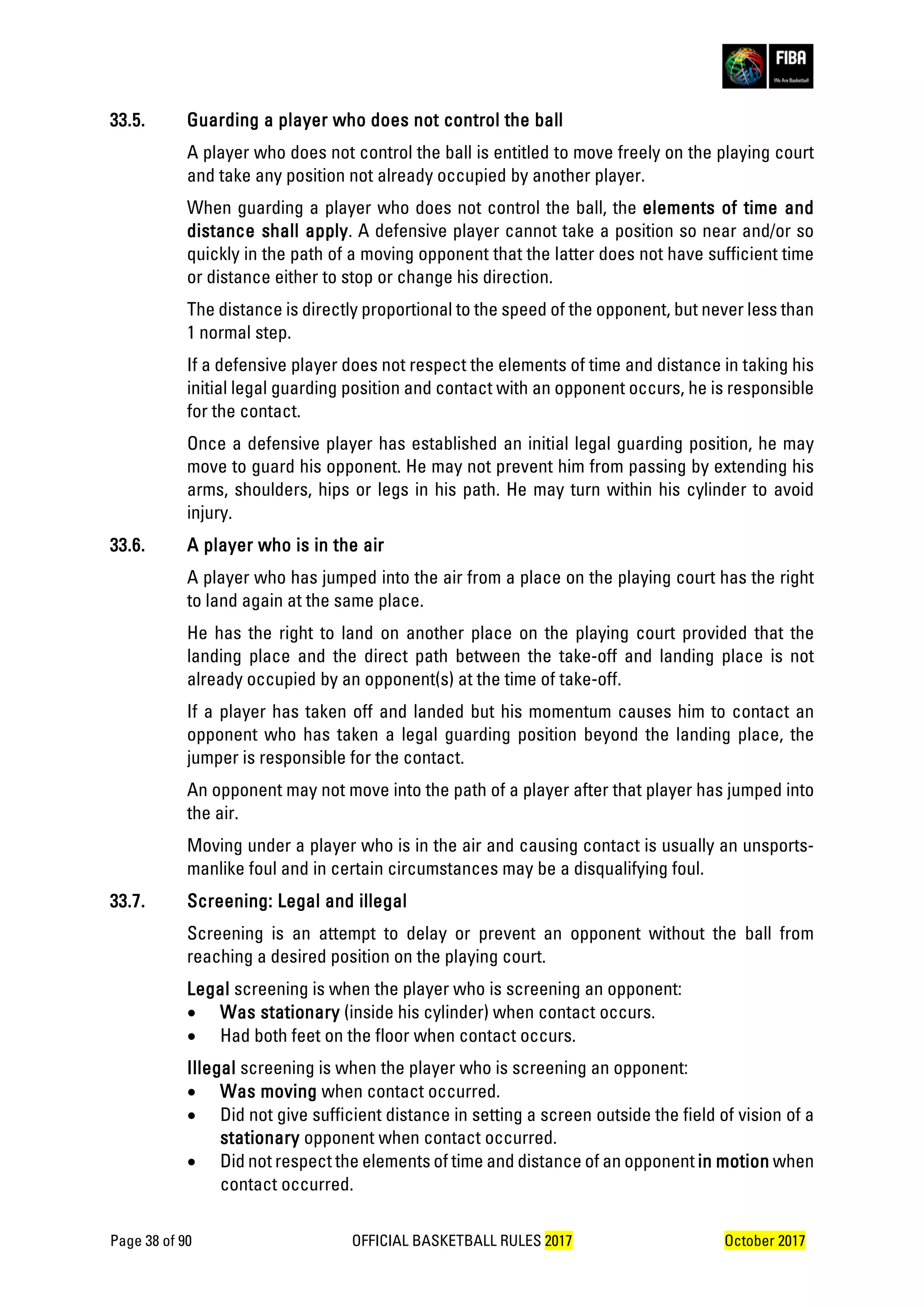 FIBA Official Basketball Rules 2017 | PDF