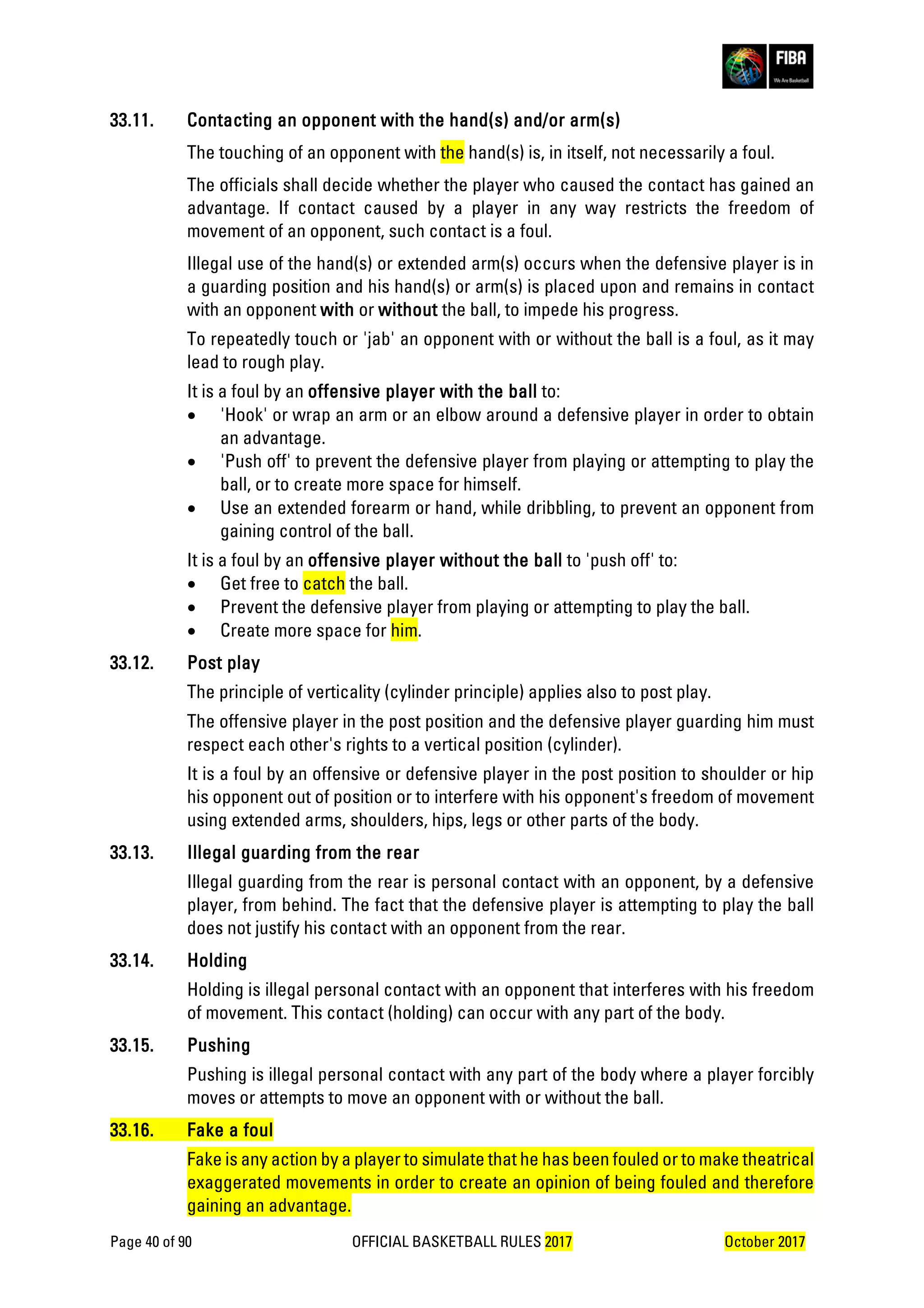 FIBA Official Basketball Rules 2017 | PDF