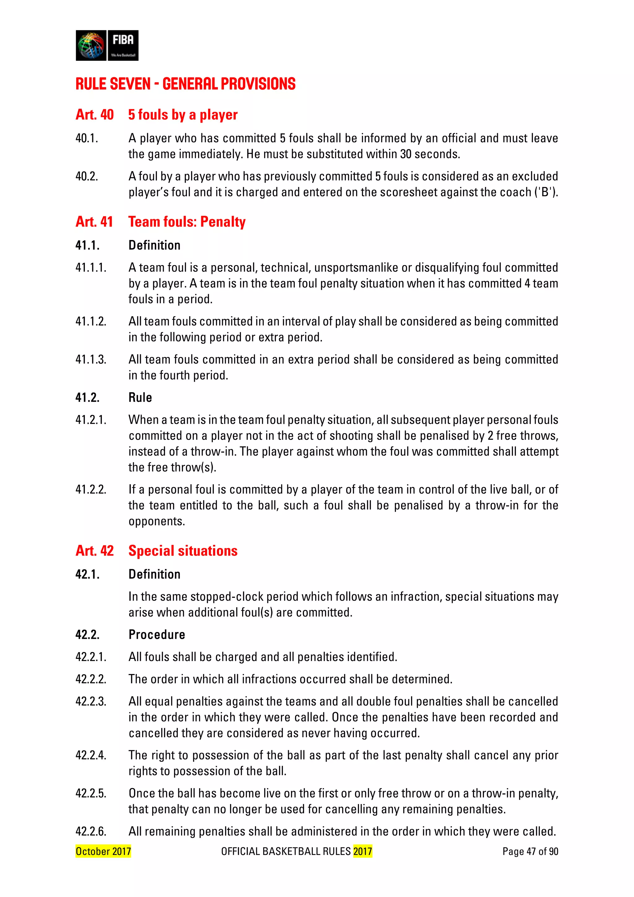 FIBA Official Basketball Rules 2017 | PDF