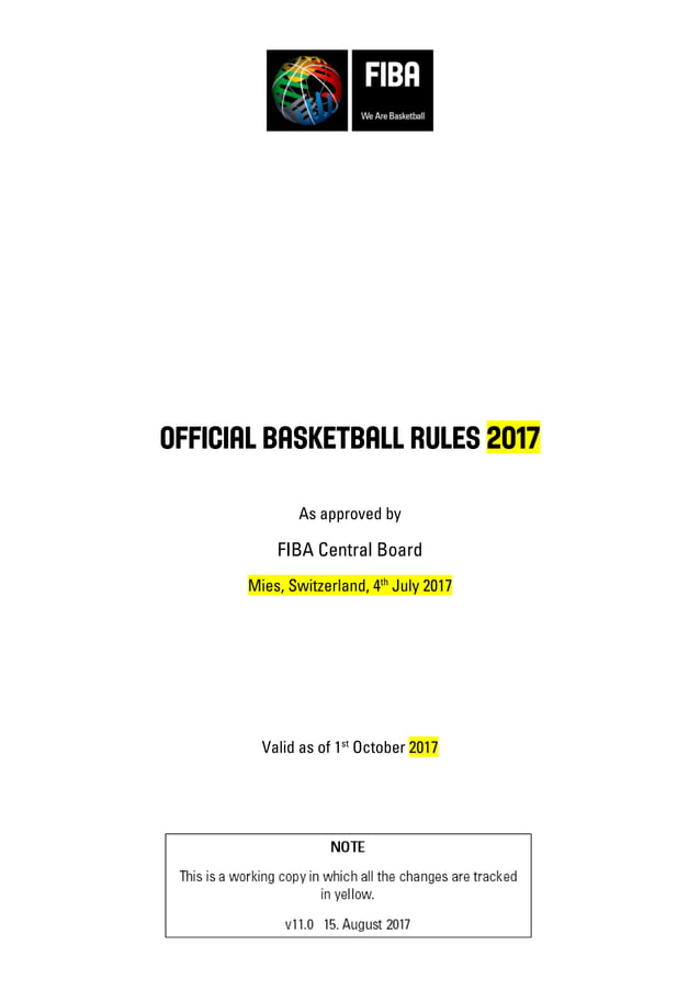 FIBA Official Basketball Rules 2017 | PDF