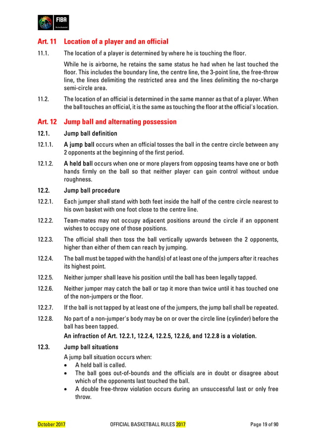 FIBA Official Basketball Rules 2017 | PDF