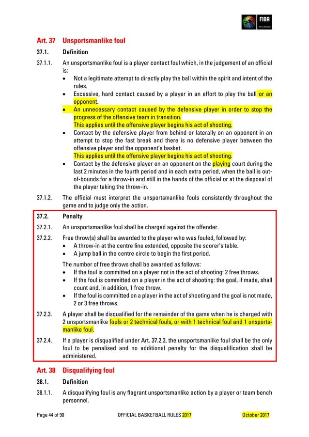 FIBA Official Basketball Rules 2017 | PDF