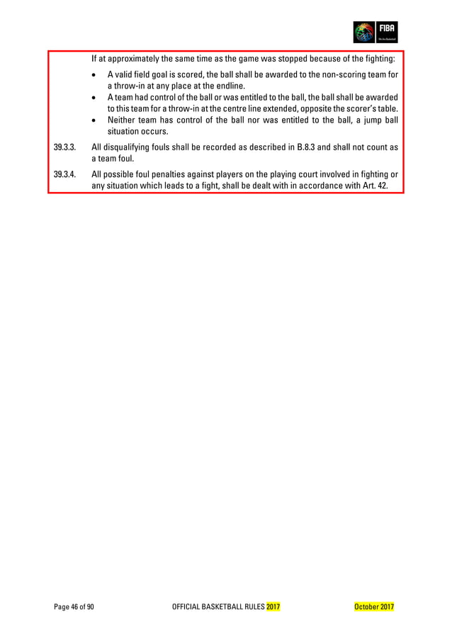FIBA Official Basketball Rules 2017 | PDF