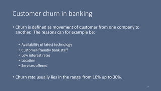 Customer churn prediction in banking | PDF