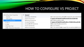 Install, Compile, Setup, Setting OpenCV 3.2, Visual C++ 2015, Win 64bit, | PPT