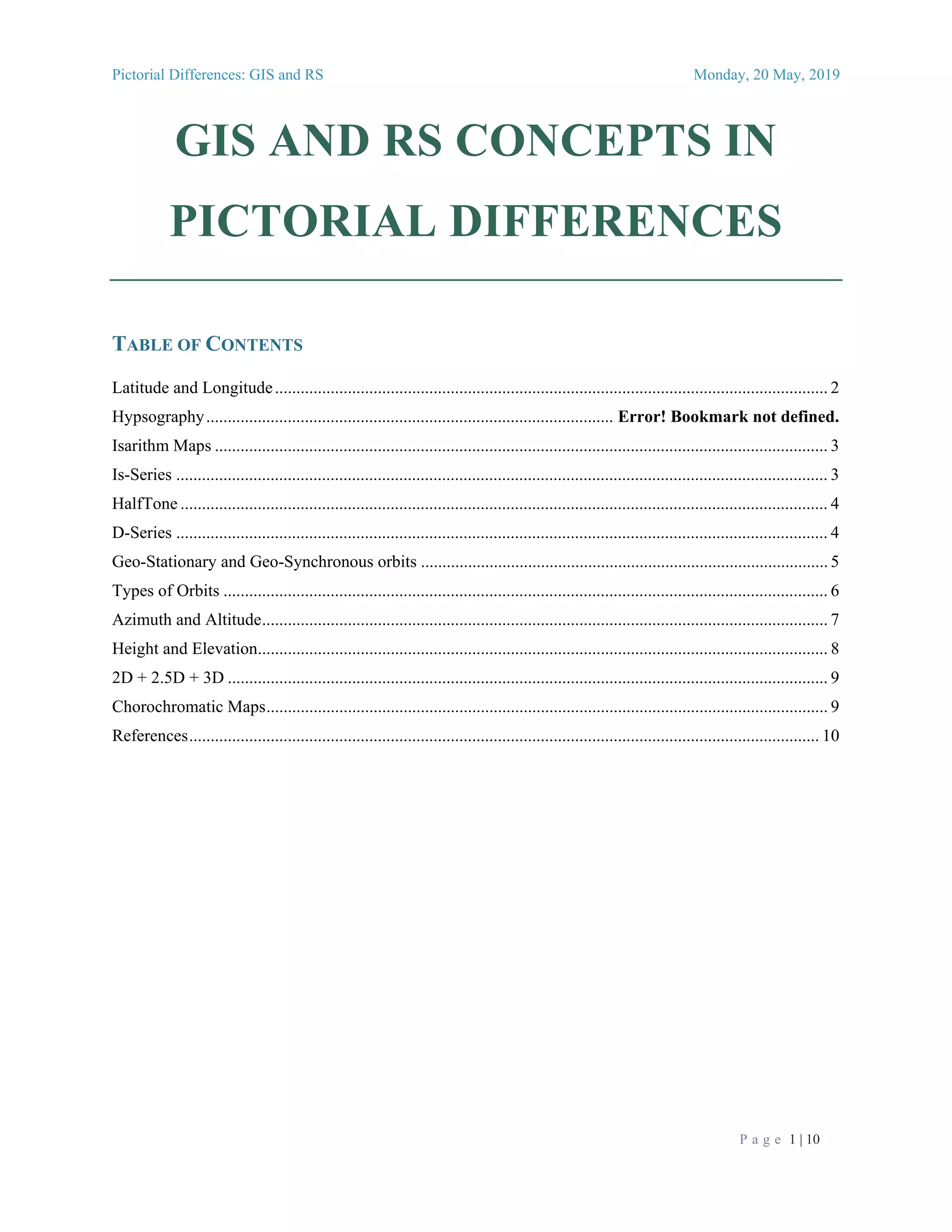 2017 Pictorial Differences Gis Rs Pdf Geography Science