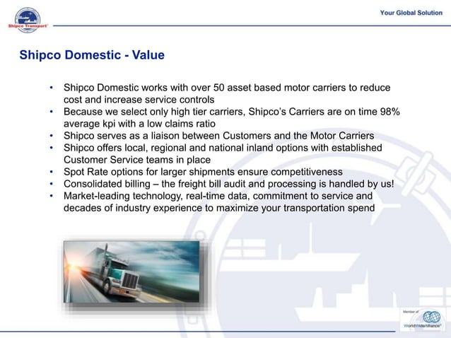 Shipco TMS Domestic - Your best option for LTL Shipments | PPTX