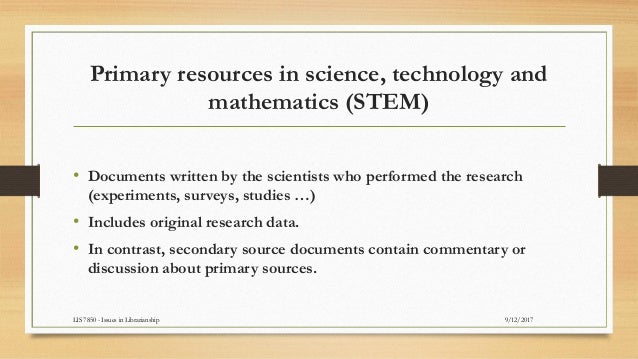 Primary Resources Presentation 2017