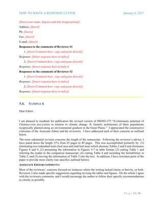 2017 Response Letter to a Journal | PDF