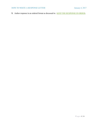 2017 Response Letter to a Journal | PDF