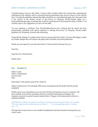 2017 Response Letter to a Journal | PDF