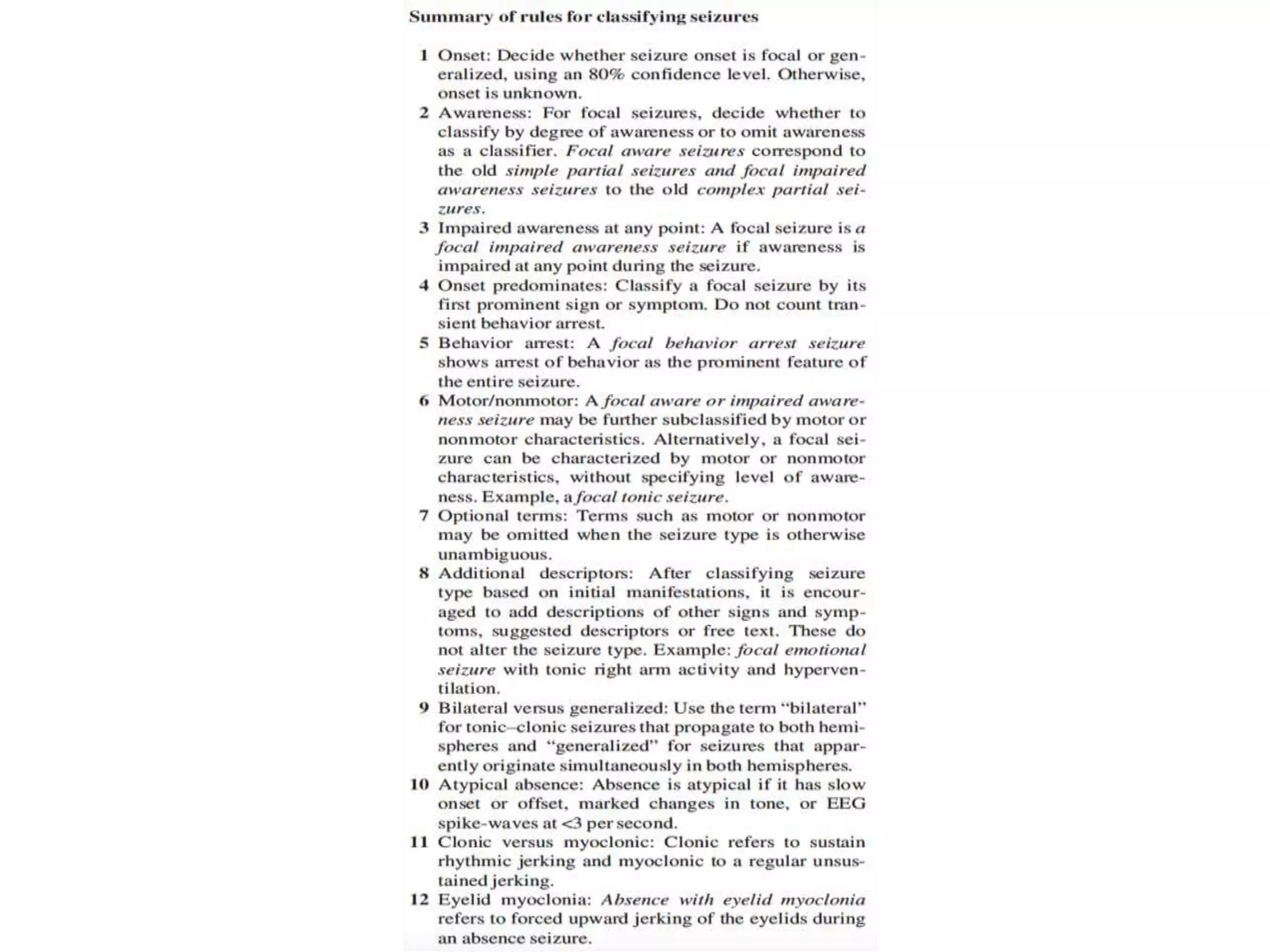 2017 revised ILEA classification of seizures | PPTX