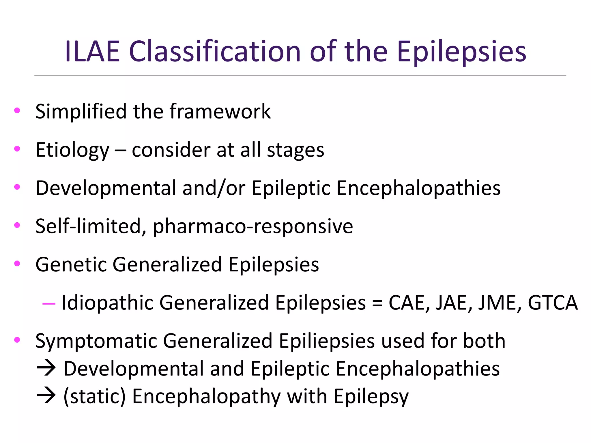 2017 revised ILEA classification of seizures | PPTX
