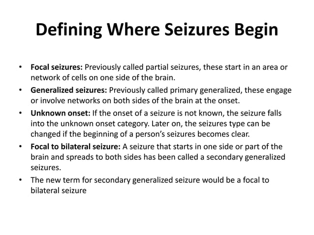 2017 revised ILEA classification of seizures | PPTX