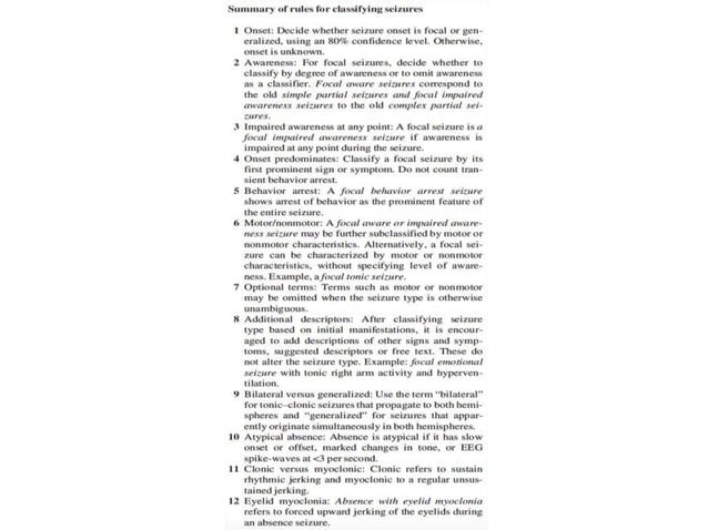 2017 revised ILEA classification of seizures | PPTX