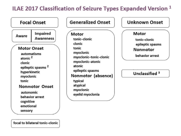 2017 revised ILEA classification of seizures | PPTX