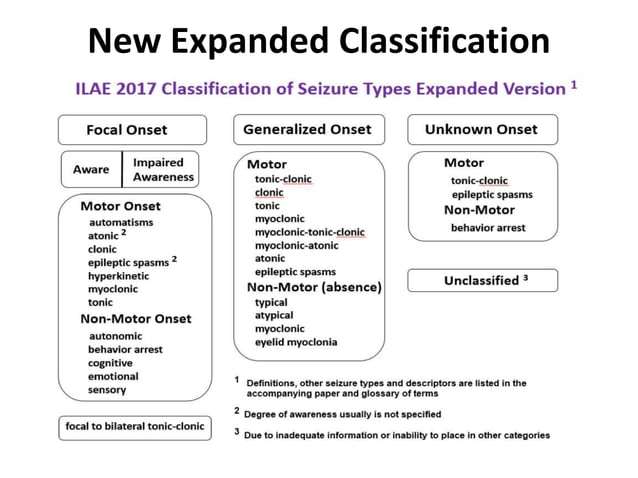 2017 revised ILEA classification of seizures