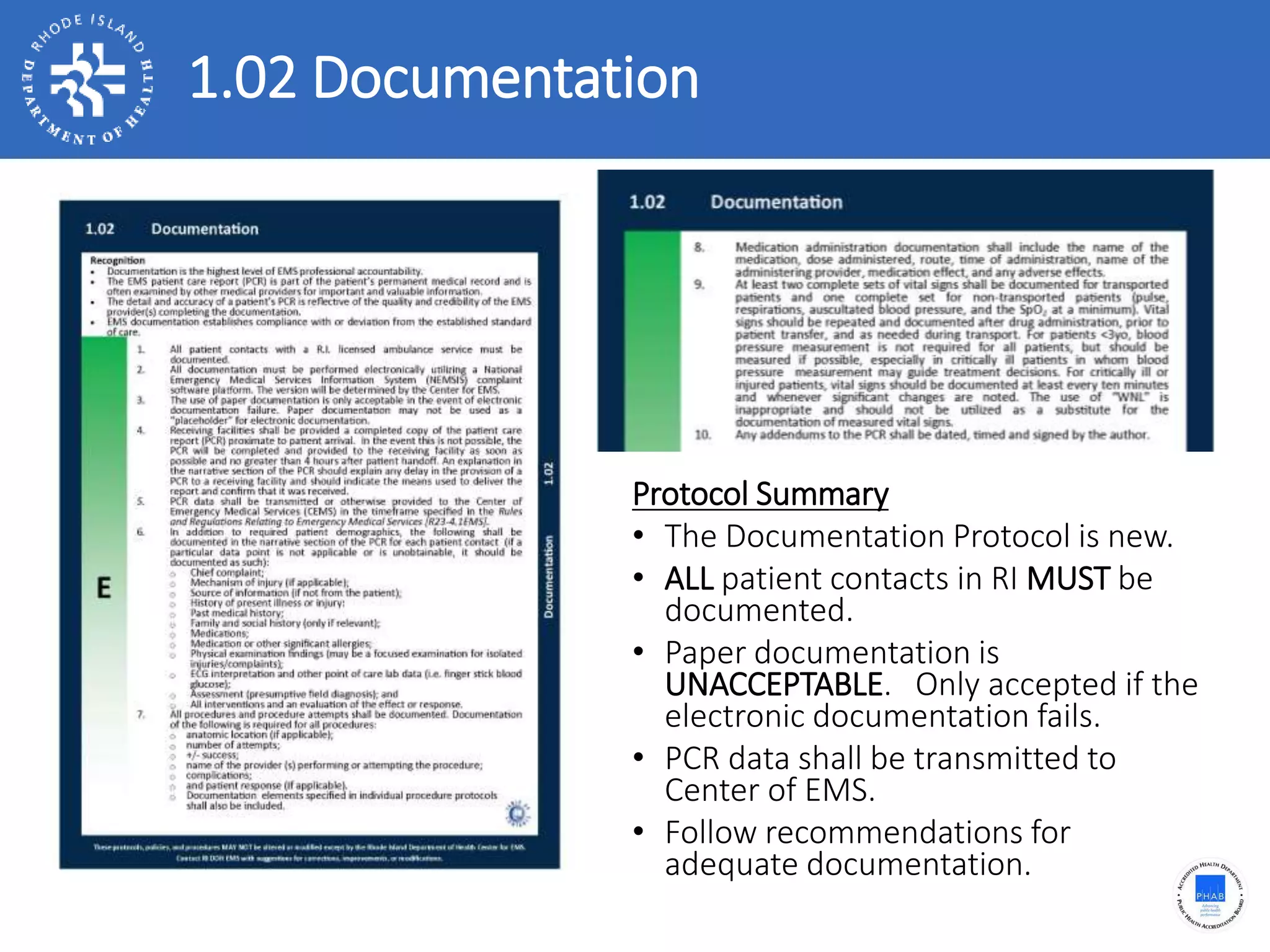 2017 RI Statewide EMS Protocols Education Modules - Section 1 | PPTX