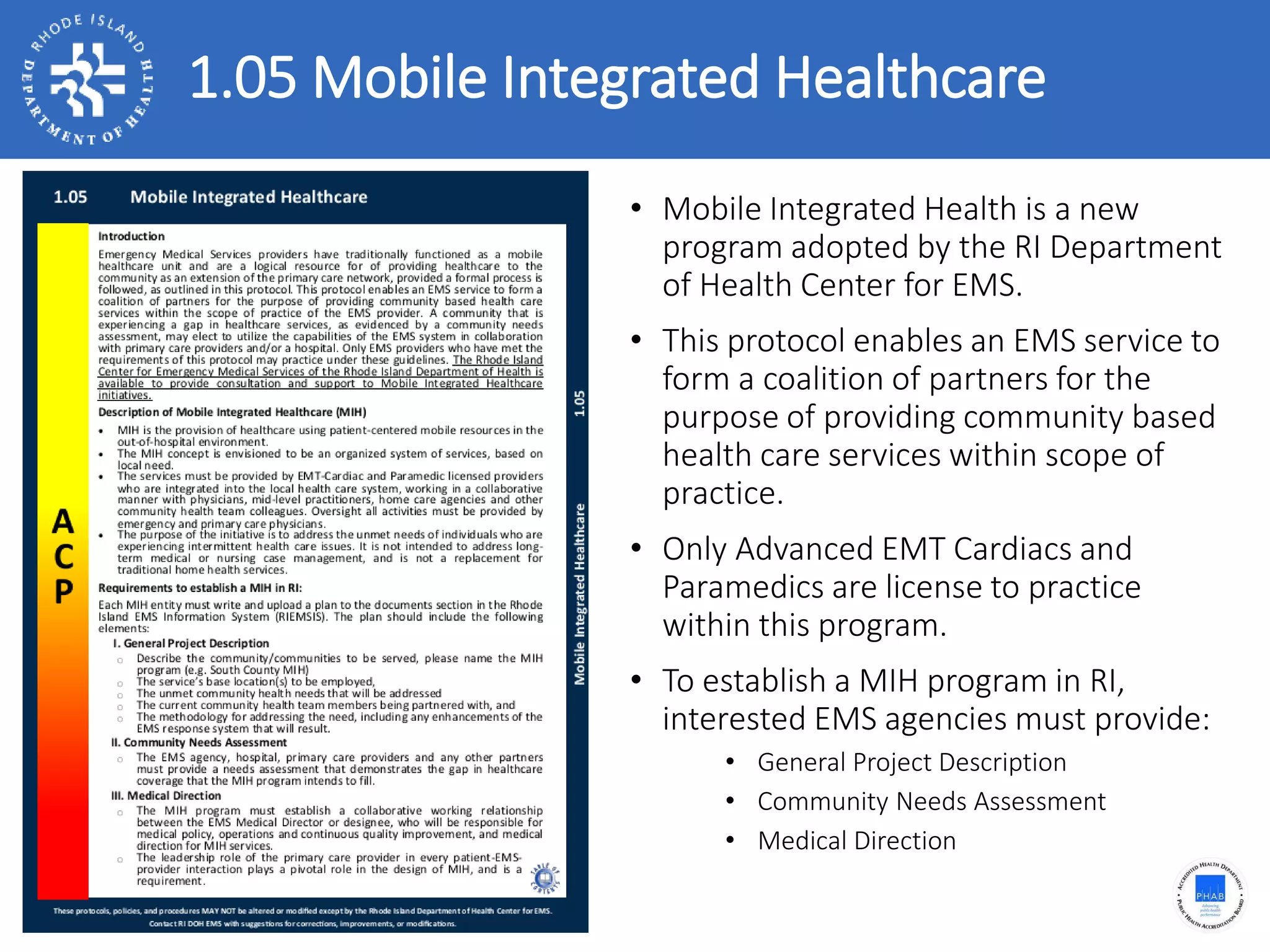 2017 RI Statewide EMS Protocols Education Modules - Section 1 | PPTX