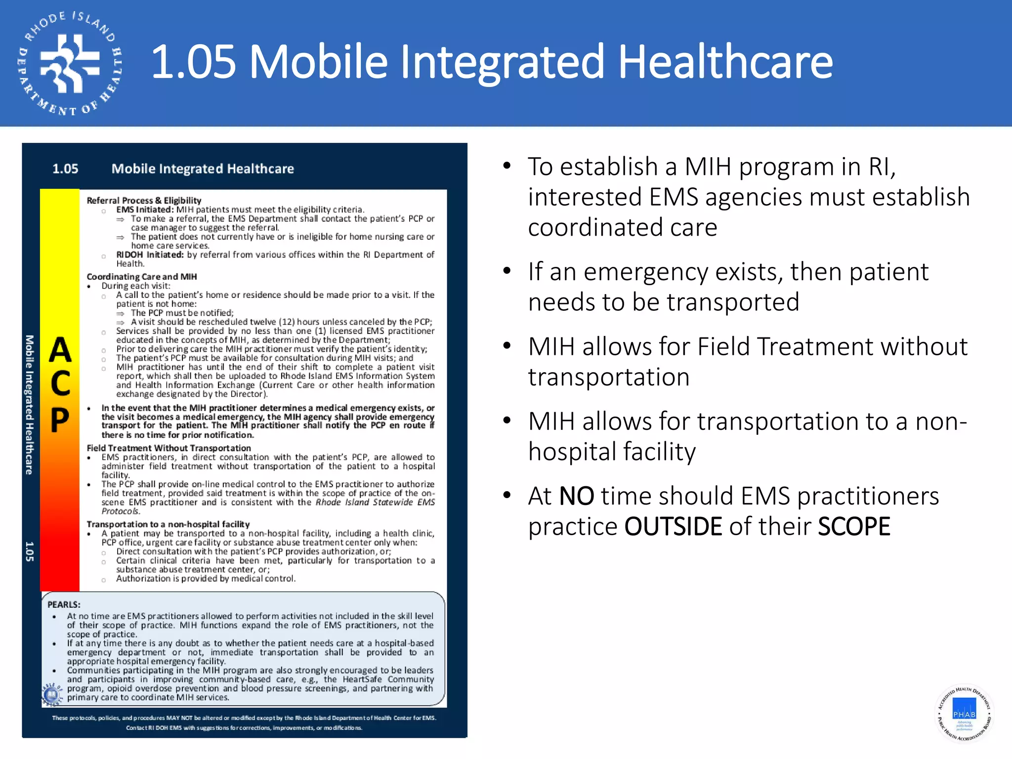 2017 RI Statewide EMS Protocols Education Modules - Section 1 | PPTX