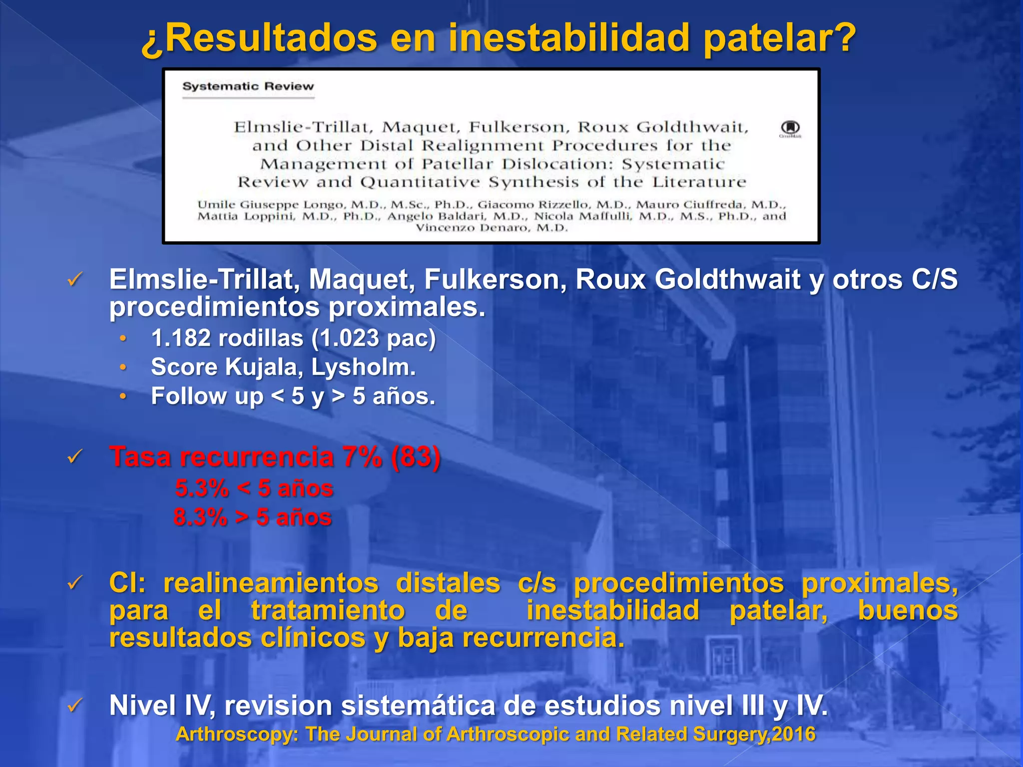 Transferencia de la tuberosidad tibial: ¿tiene algún rol hoy? | PPTX