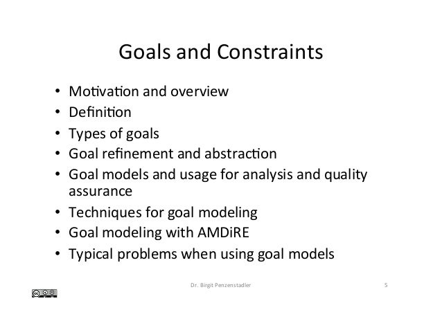 Requirements Engineering - Goals