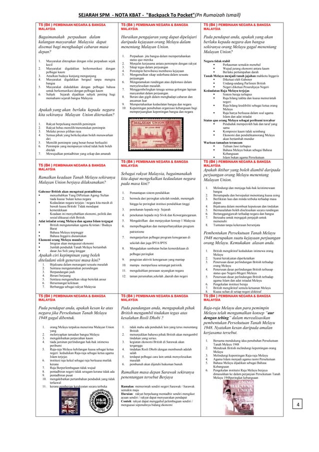 T5 Nota Poket KBAT SEJ SPM | PDF