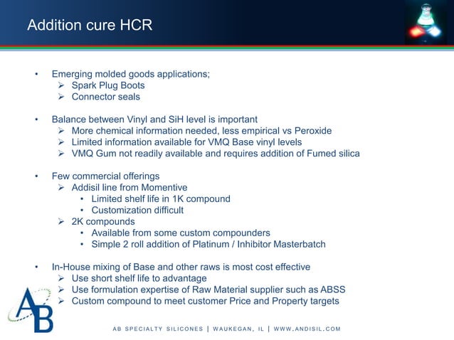 Silicone Rubber: Addition Cure HCR | PPTX