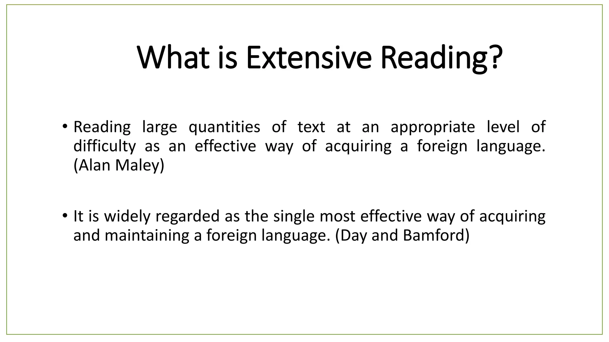 Extensive Reading in the CLIL Class | PPTX